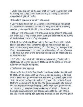 Chiến lược giá của vinamilk | DOCX