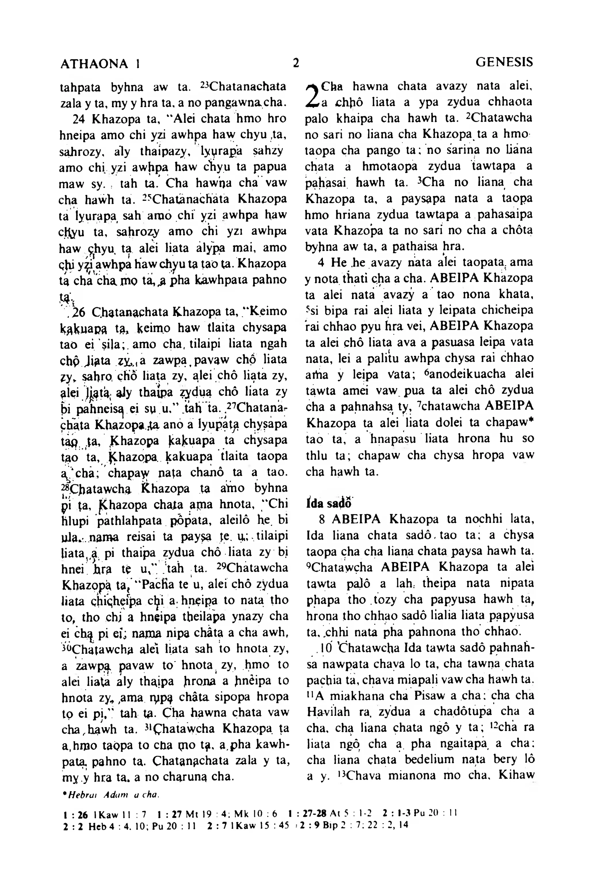 Chin mara bible genesis 1 | PDF