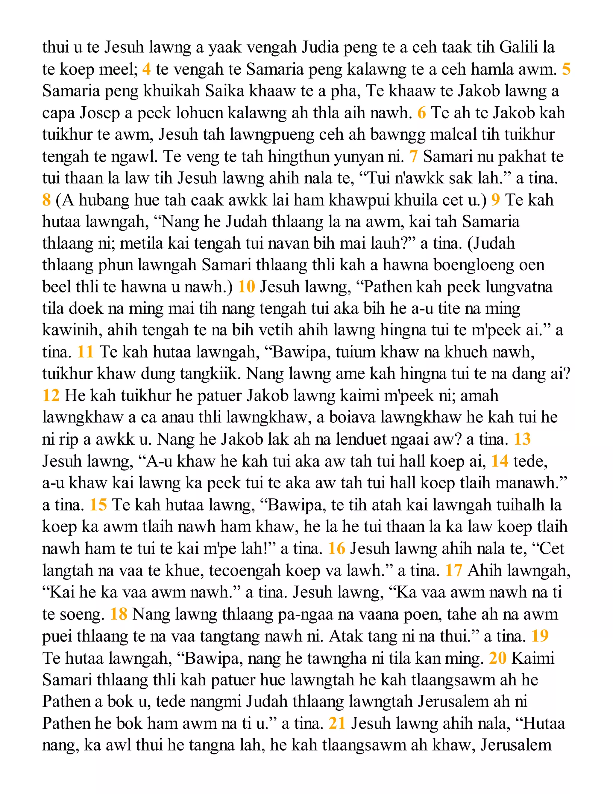 Chin matu bible gospel of john | PDF