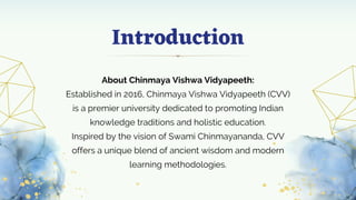 Exploring the Chinmaya Vishwa Vidyapeeth.pdf | Undergraduate Education | College Education