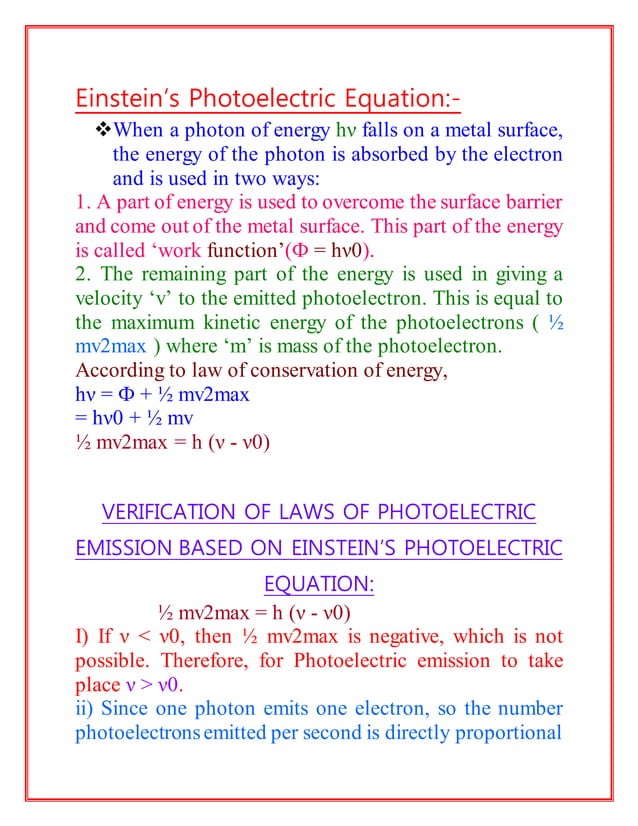 photoelectric effect made by-chinmay jagadev pattanayak | DOCX ...