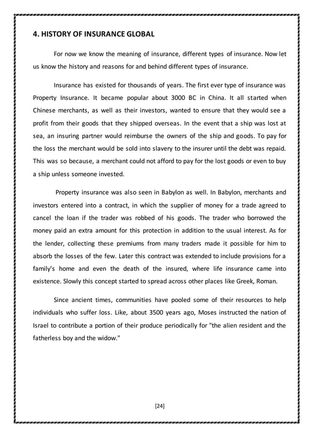 project report on customers perception towards insurance | DOCX | Life ...