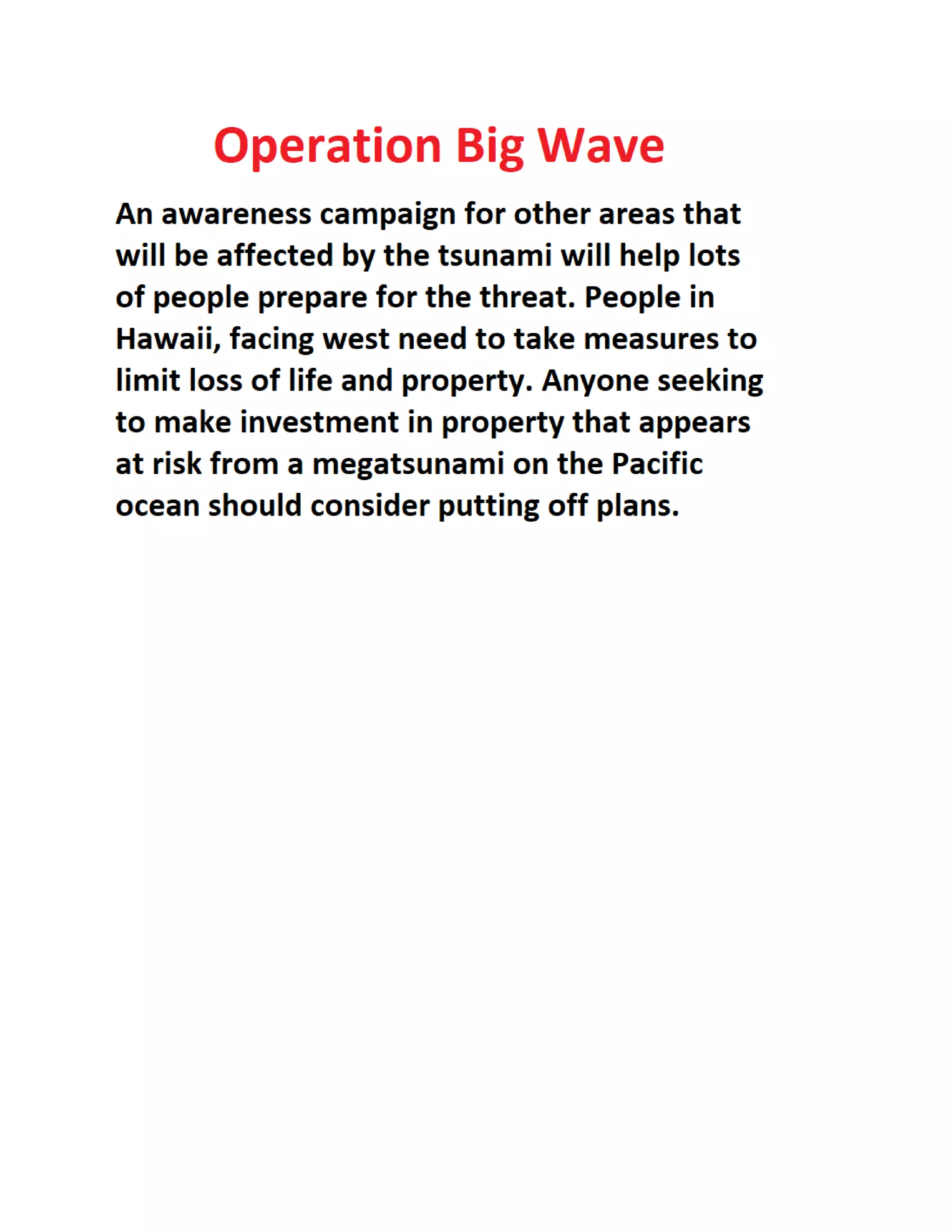 Operation Big Wave | PDF
