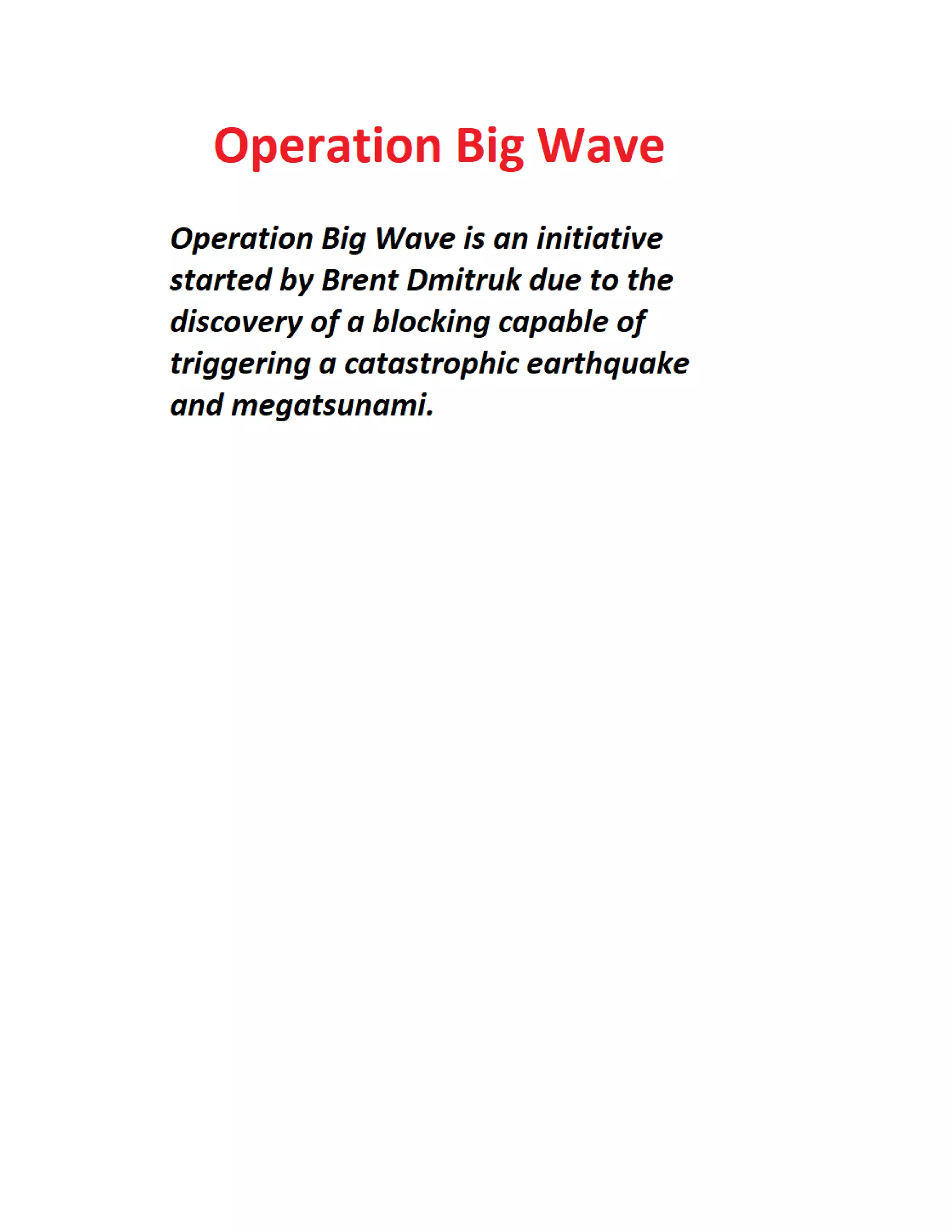 Operation Big Wave | PDF