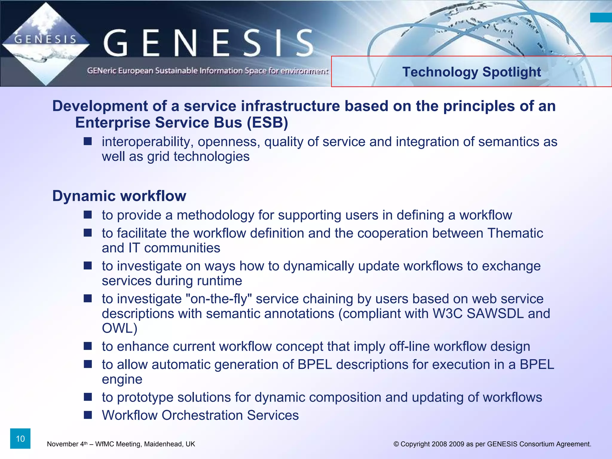 Workflow Modeling in EU GENESIS Project | PDF