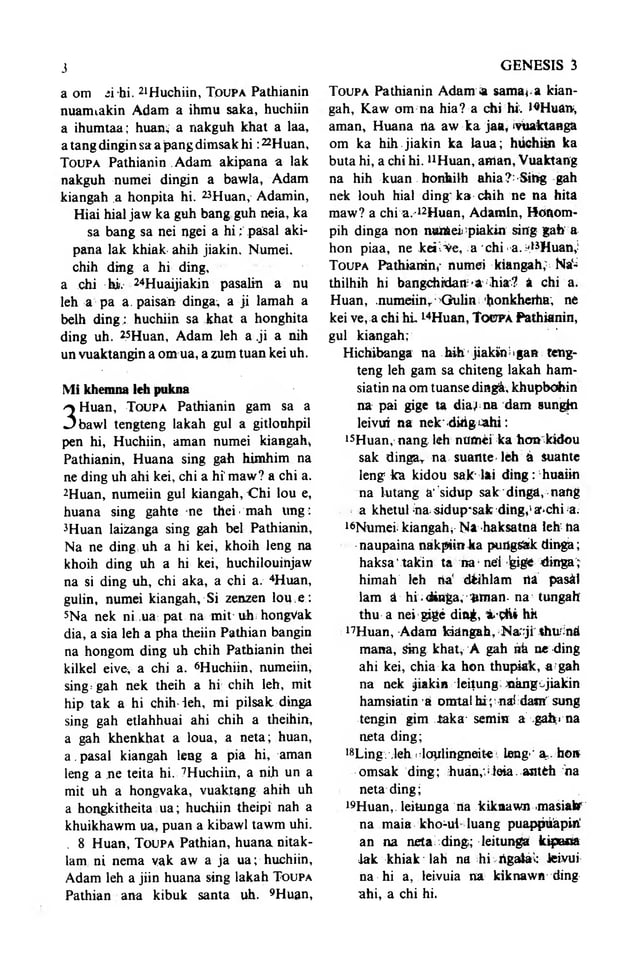 Chin paite bible genesis 1 | PDF