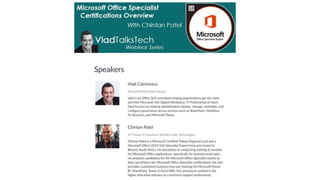 Microsoft Office Specialist Certifications Overview | PPTX