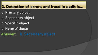 Objectives of auditing | PPTX