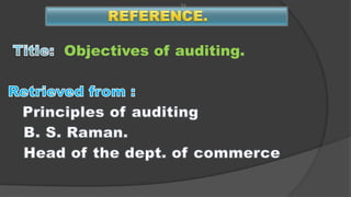 Objectives of auditing | PPTX