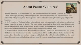 Chinua Achebe's 'Vultures' & Belsen Camp- Genocide Insights | PPTX