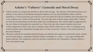 Chinua Achebe's 'Vultures' & Belsen Camp- Genocide Insights | PPTX