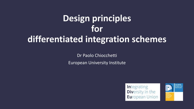 Design principles for differentiated integration schemes | PPTX ...