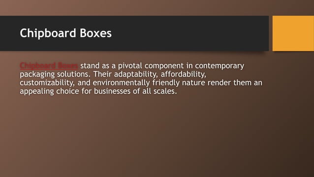 Chipboard Boxes | PPT