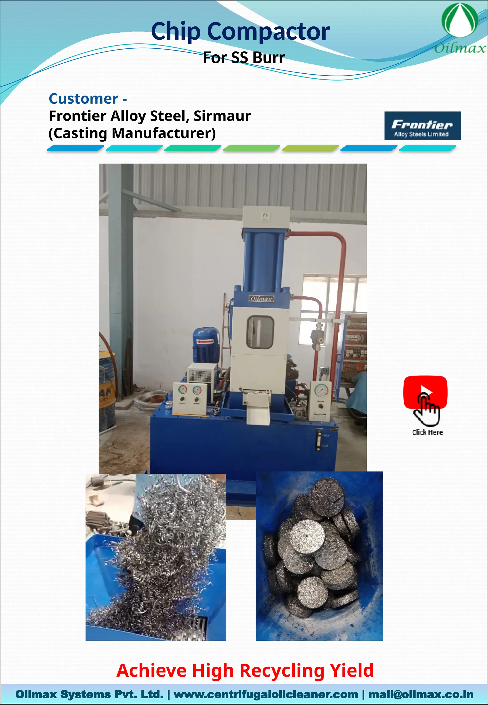 Chip Compactor - PPT (Useful for loose chips compaction & Waste ...