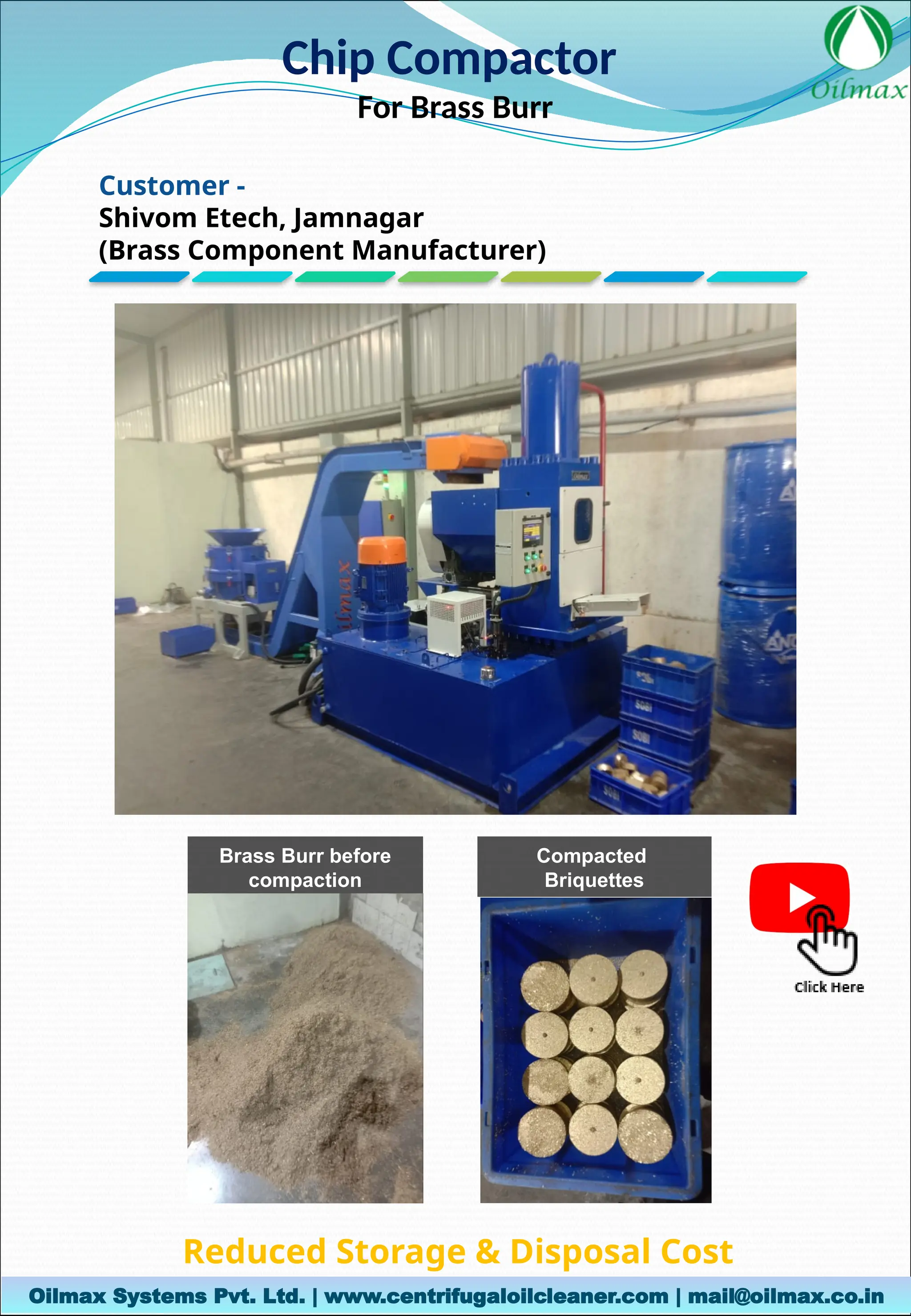 Chip Compactor - PPT (Useful for loose chips compaction & Waste ...