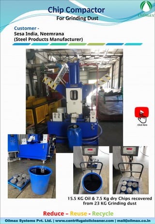 Chip Compactor - PPT (Useful for loose chips compaction & Waste ...