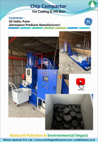 Chip Compactor - PPT (Useful for loose chips compaction & Waste ...