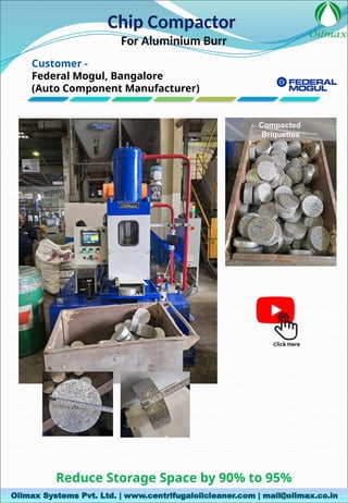 Chip Compactor - PPT (Useful for loose chips compaction & Waste ...