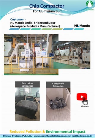 Chip Compactor - PPT (Useful for loose chips compaction & Waste Management) | PPTX