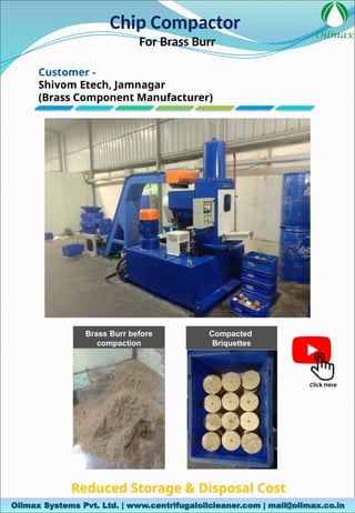 Chip Compactor - PPT (Useful for loose chips compaction & Waste ...