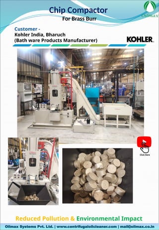 Chip Compactor - PPT (Useful for loose chips compaction & Waste Management) | PPTX