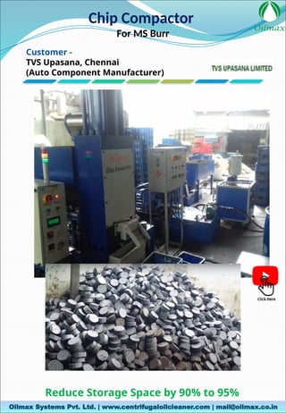 Chip Compactor - PPT (Useful for loose chips compaction & Waste ...