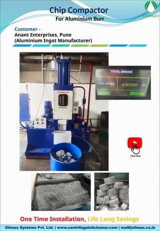 Chip Compactor - PPT (Useful for loose chips compaction & Waste ...