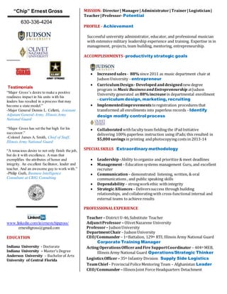 Ernest "Chip" Gross Guerrilla Resume | DOCX