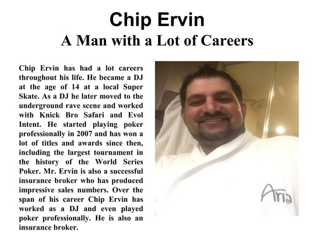 Chip Ervin - A Successful Poker Player | PPT