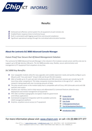 Chip ict informs lantronix slc 8000 application cable and video streaming | PDF
