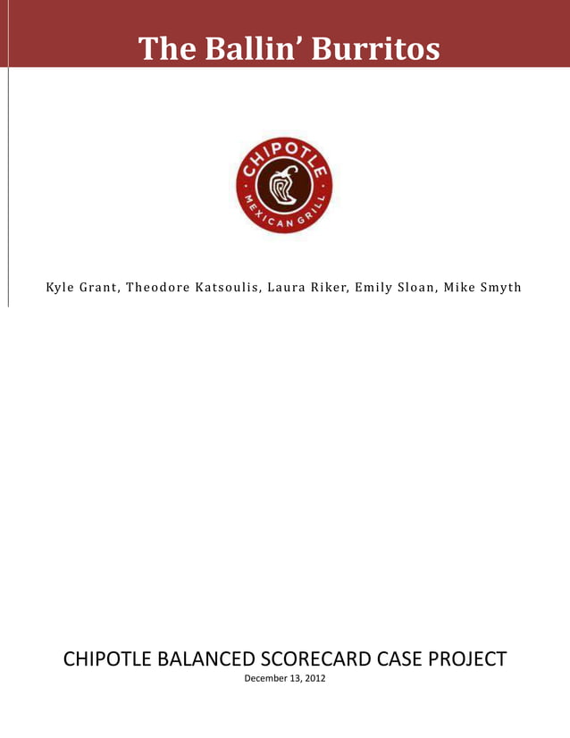 Chipotle Balanced Scorecard Paper | DOCX