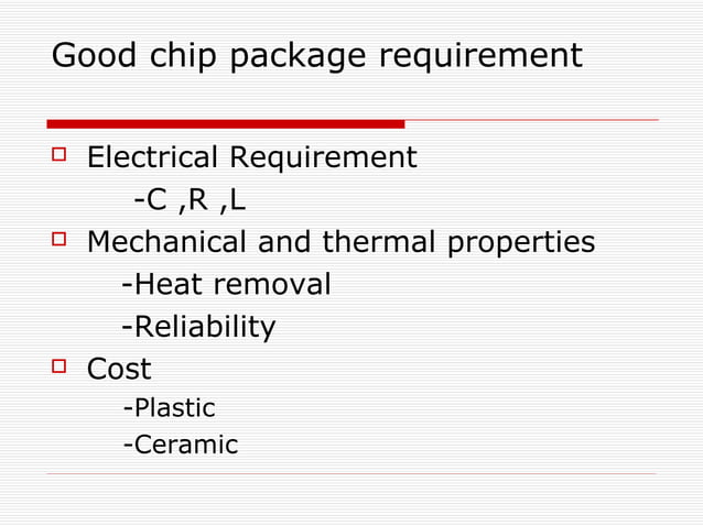 Chip packaging technology | PPT