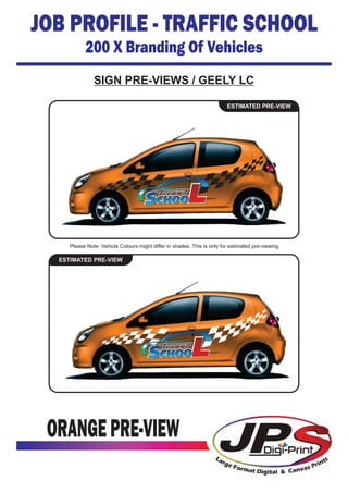 JPS Digi Prints Vehicle Branding - Geely LC | PDF
