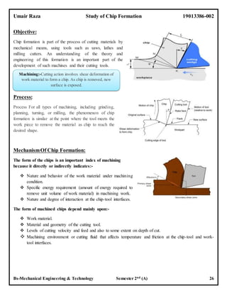 Chips formation & types by Engr. Umair raza | DOCX