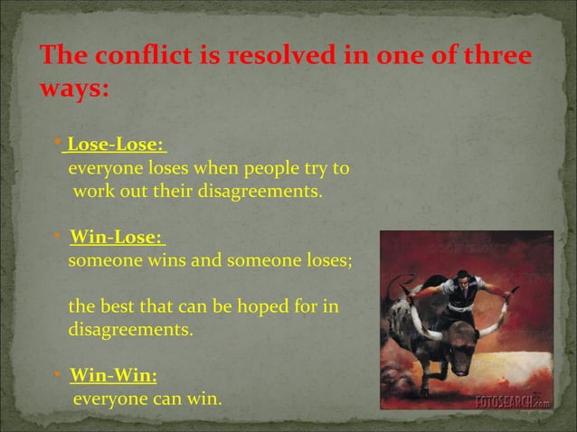 PPT conflict management | PPT | War and Conflicts
