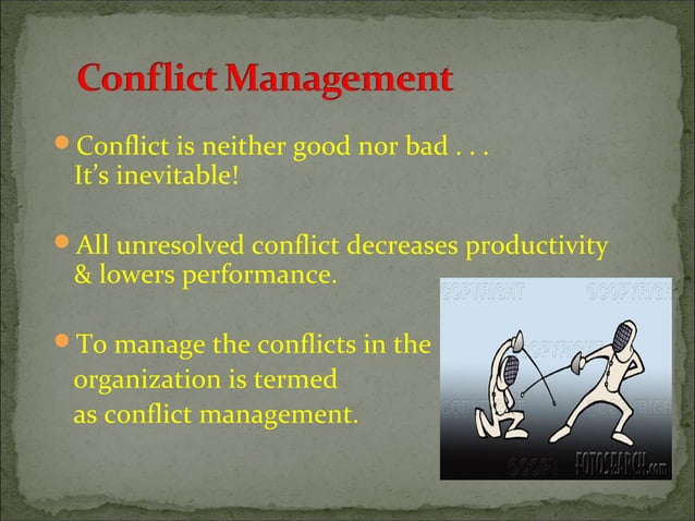 PPT conflict management | PPT | War and Conflicts