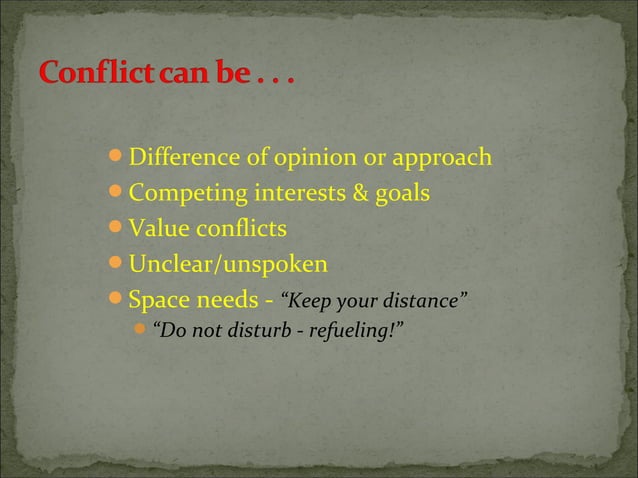 PPT conflict management | PPT | War and Conflicts