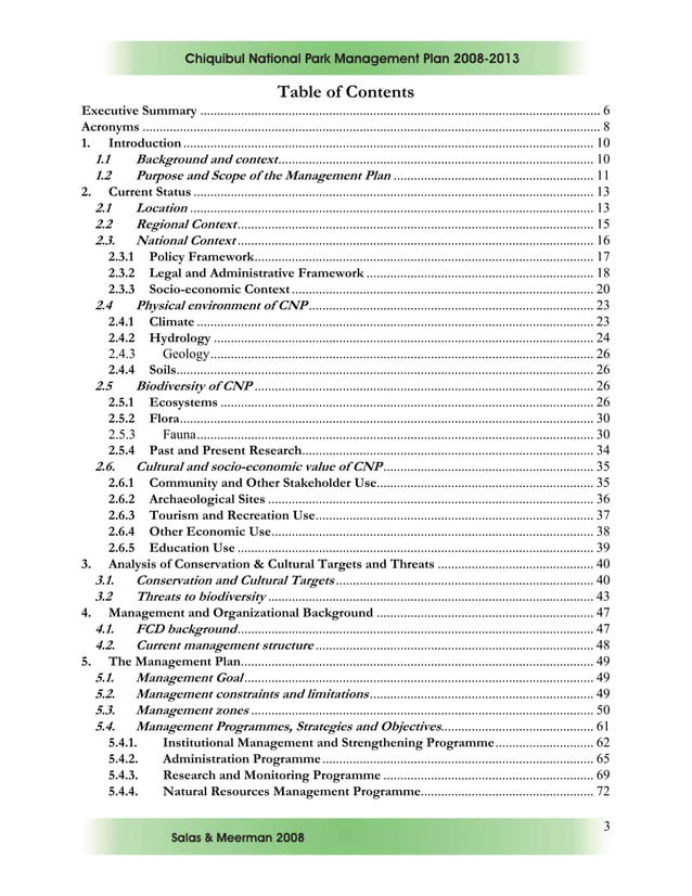 Chiquibul national park management plan... | PDF