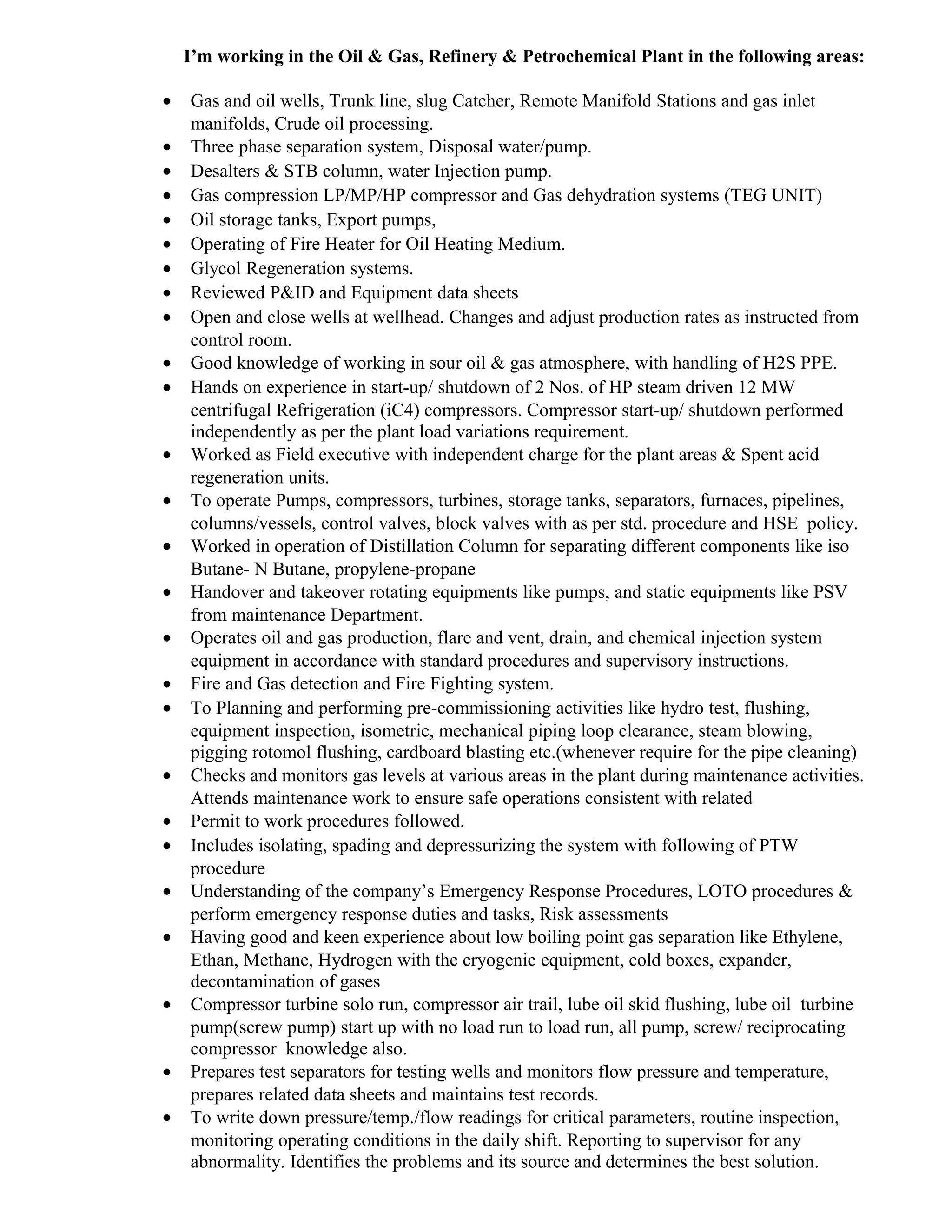 Chirag darji resume for production operator (oil & gas) | PDF