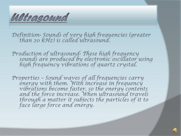 Industrial Applications of Ultrasound - class 9 - physics (sound) | PPTX