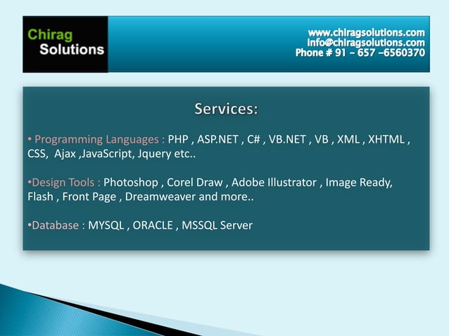 Chirag solutions profile | PDF