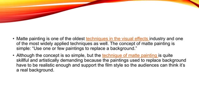 What is matte painting? Where it is used? | PPTX | Painting | Arts and ...