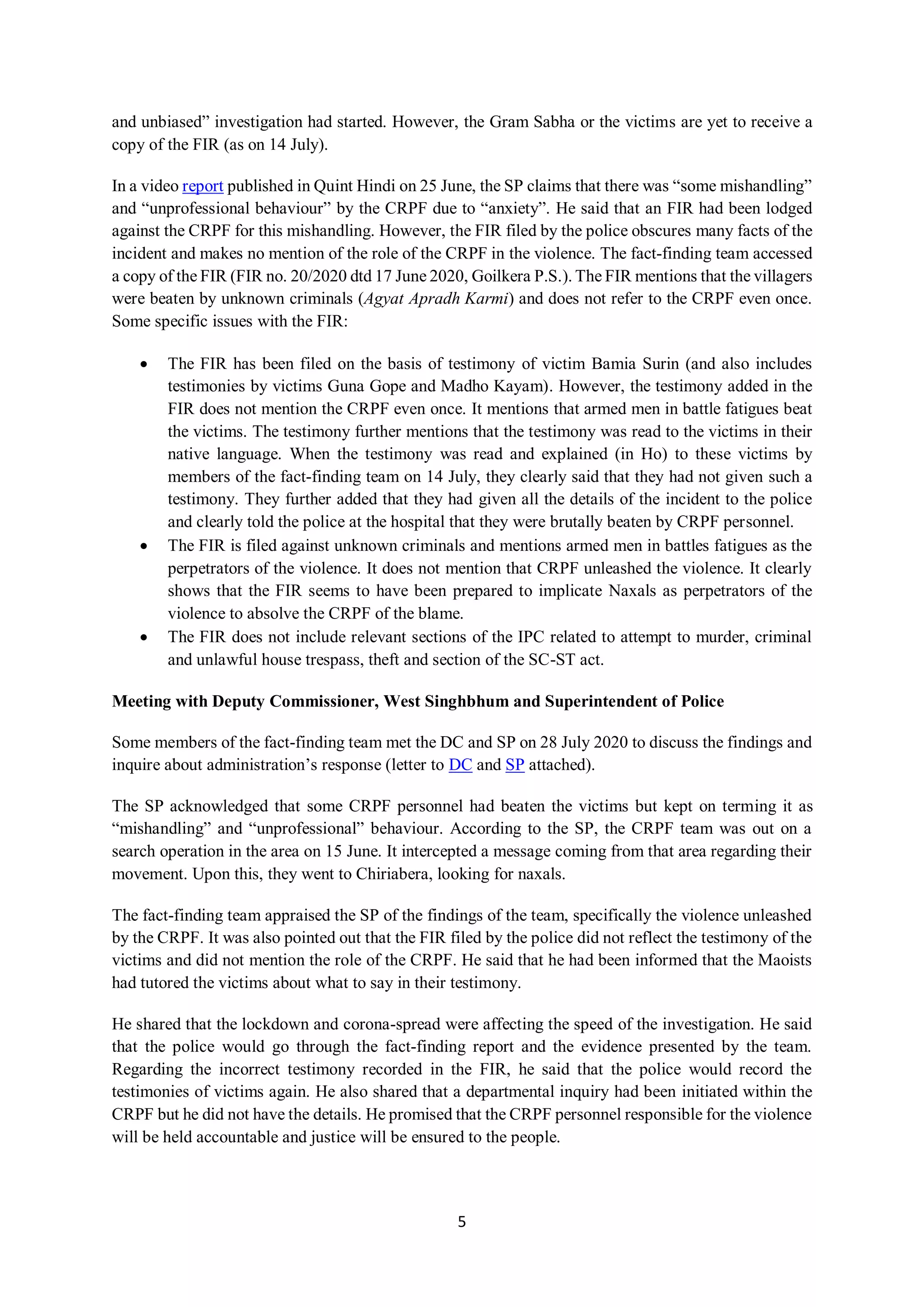 Chiriabera factfinding report (english) | PDF