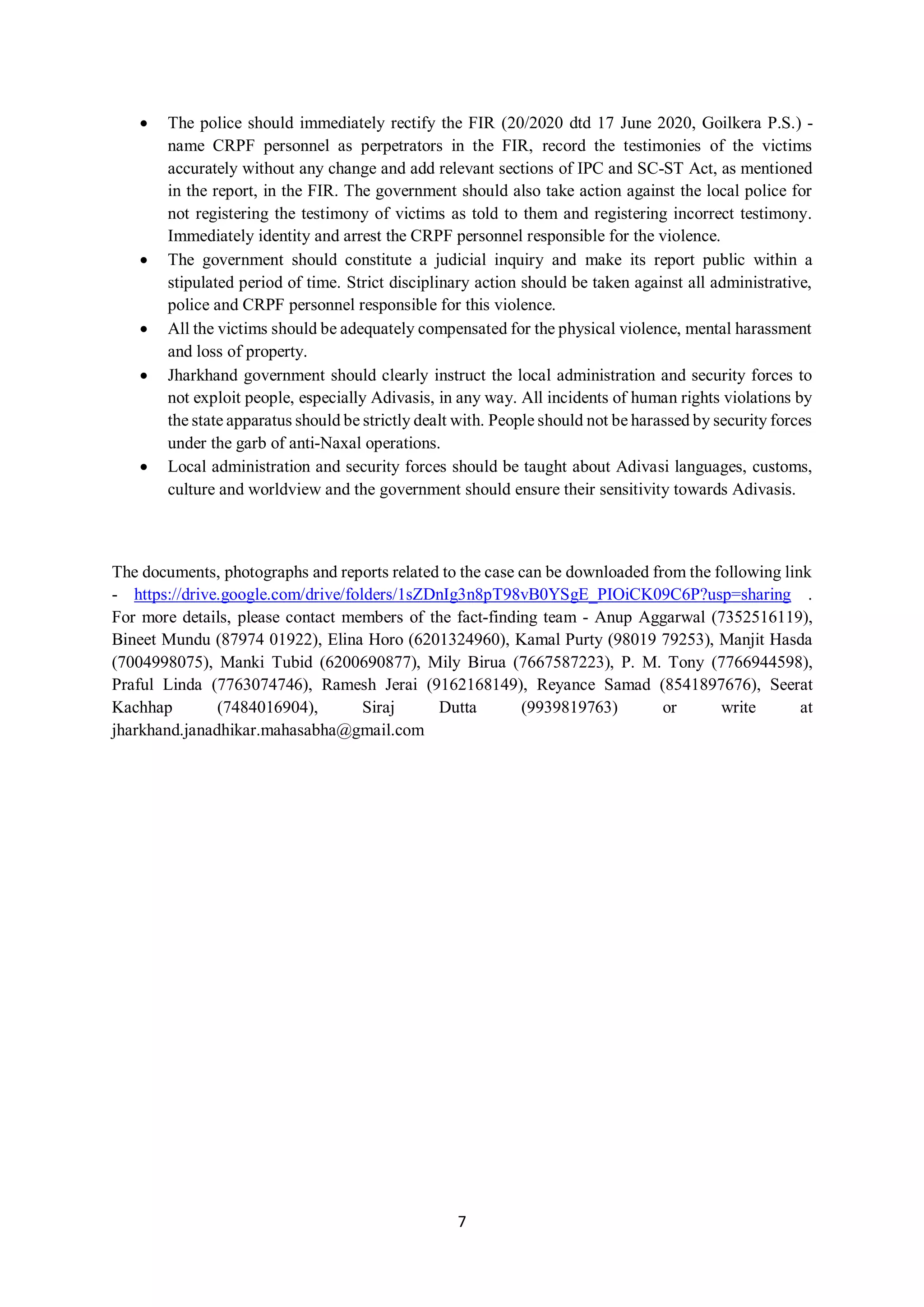 Chiriabera factfinding report (english) | PDF