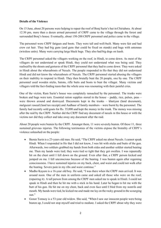 Chiriabera factfinding report (english) | PDF