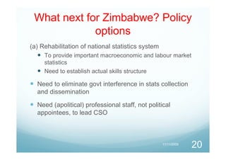 Zimbabwe's Labour Market Dynamics: Prospects for Recovery | PPT