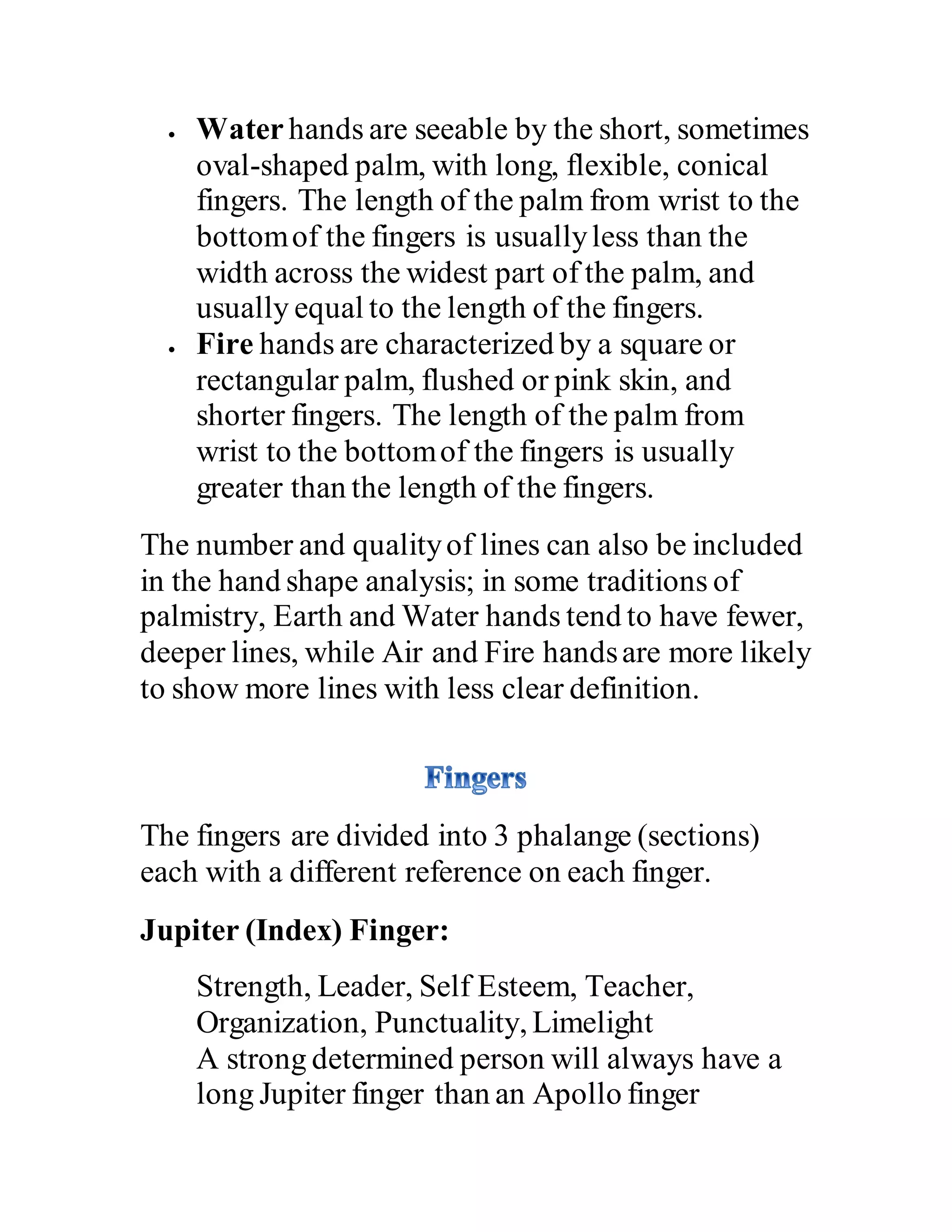 Chiromancy or hand shapes or minor lines. | DOCX | Hinduism | Religion ...