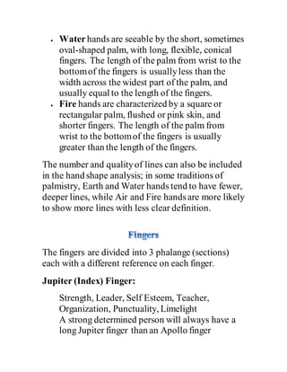 Chiromancy or hand shapes or minor lines. | DOCX | Hinduism | Religion ...