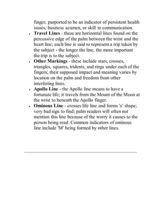 Chiromancy or hand shapes or minor lines. | DOCX | Hinduism | Religion ...