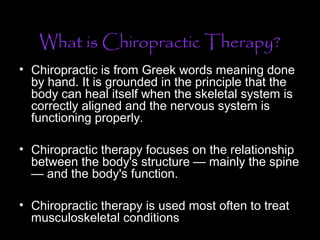 Chiropathy | PPT | Physical Therapy | Wellness